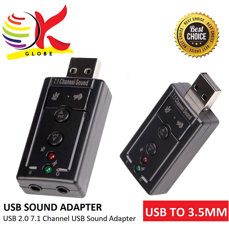EXTERNAL USB SOUND CARD ADAPTER USB2.0 TO 3.5MM JACK HI-FI MAGIC VOICE ...