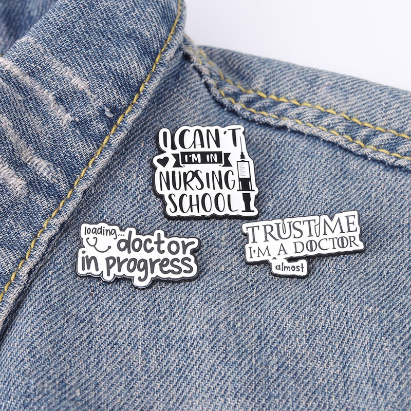 Fun Dialogue Doctor Nurse Enamel Pins Custom Medical Hospital Brooch ...