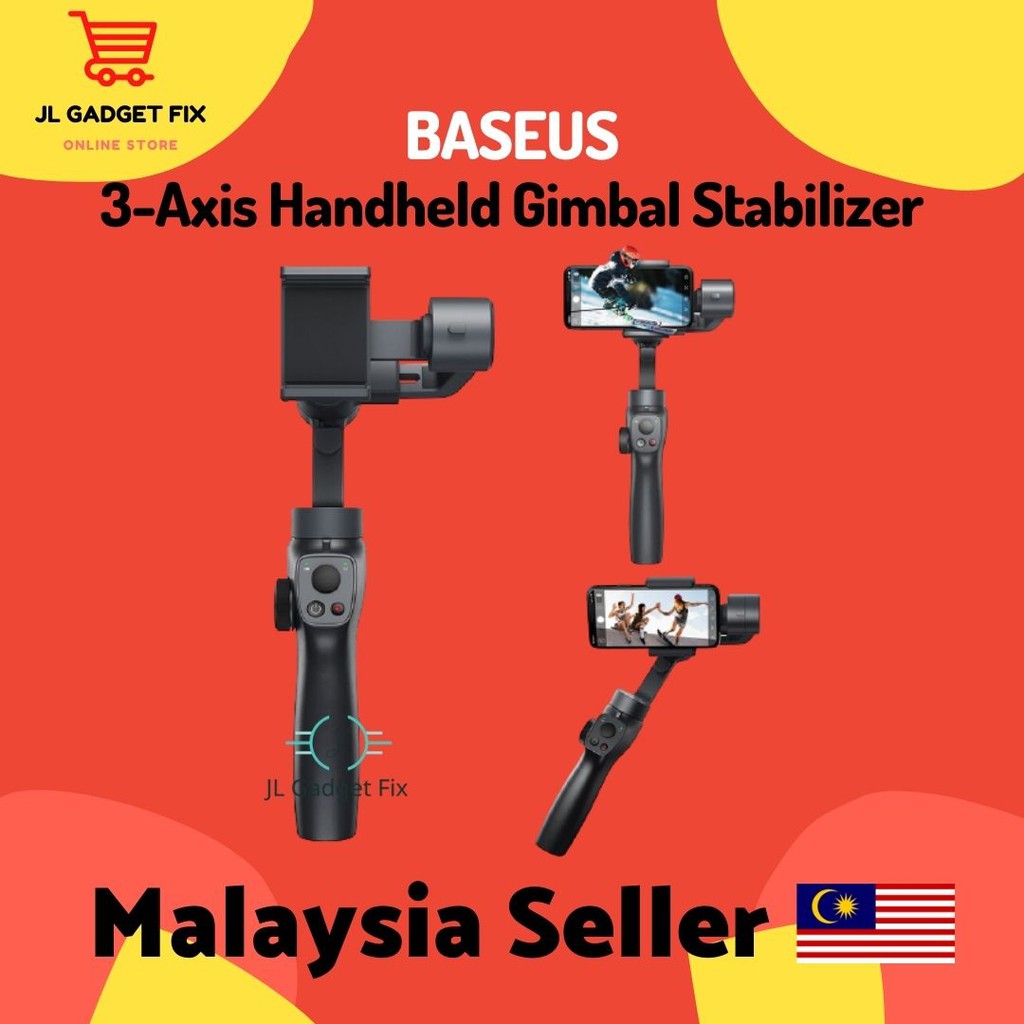 Baseus 3-Axis Smartphone Handheld Gimbal Stabilizer for Photos and ...