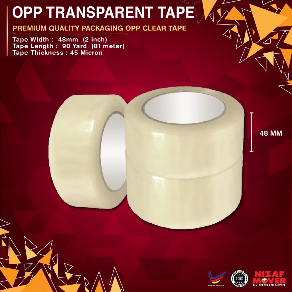 OPP Packaging Clear Tape Quality Packing Tape (48MM x 81m) | Shopee Malaysia
