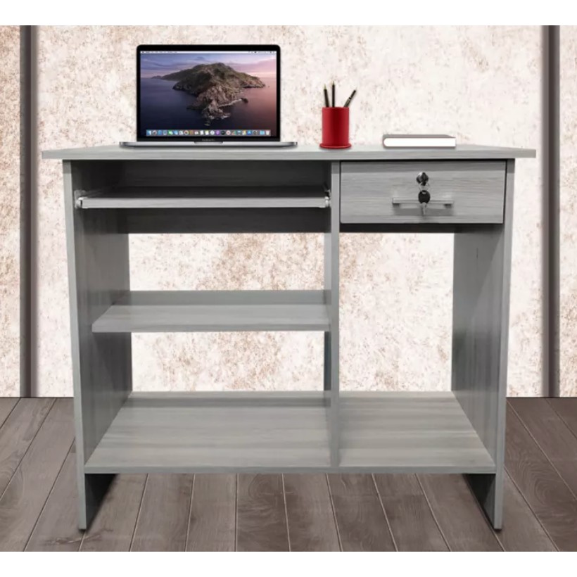 Premium Wooden Study Table Computer Table with Keyboard Tray, CPU ...