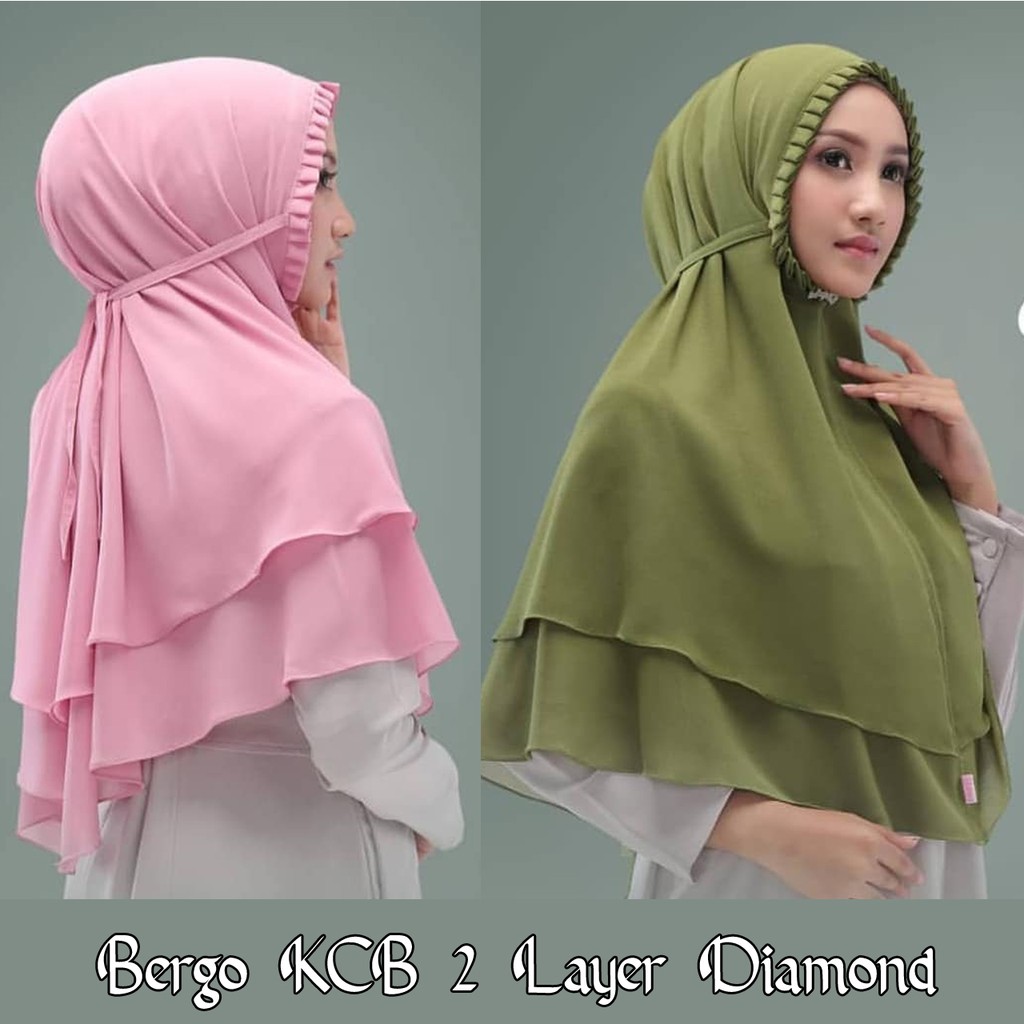 Bergo KCB 2 Layer Maryam Pleated / Khimar Diamond / Instant Hijab ...