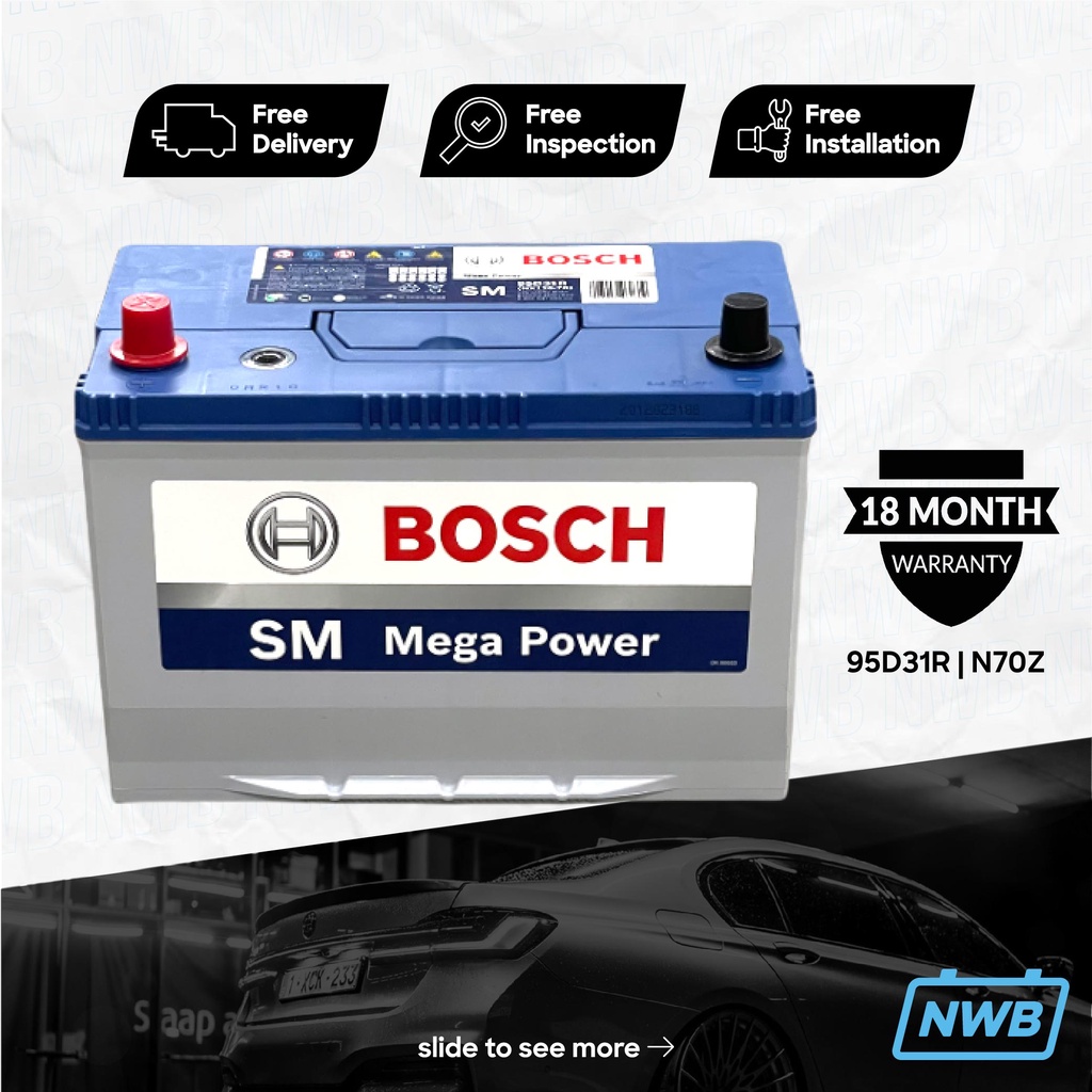 BOSCH Battery N70Z | NX120-7 | 95D31R - 70AH - Bateri Kereta - Car ...