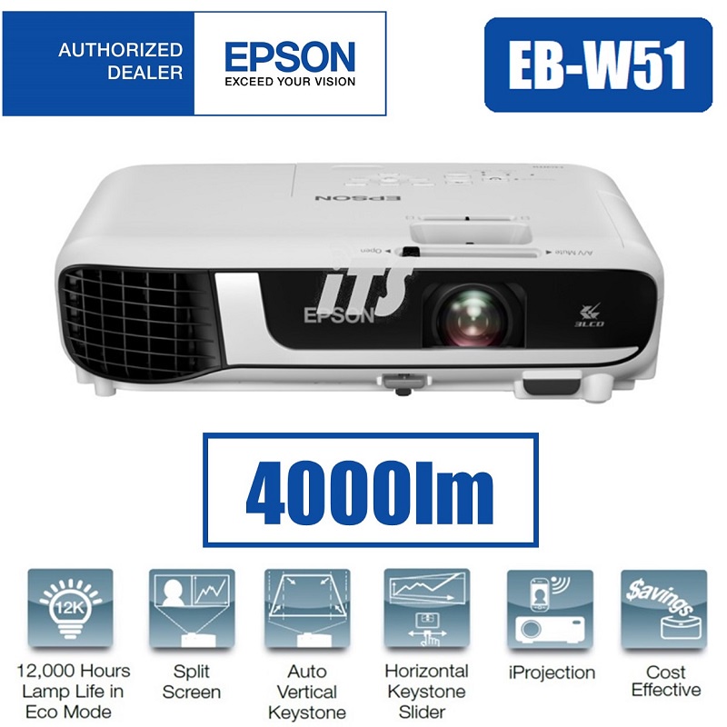 Epson EB-W51 WXGA 3LCD Projector (4,000 lm) | Shopee Malaysia