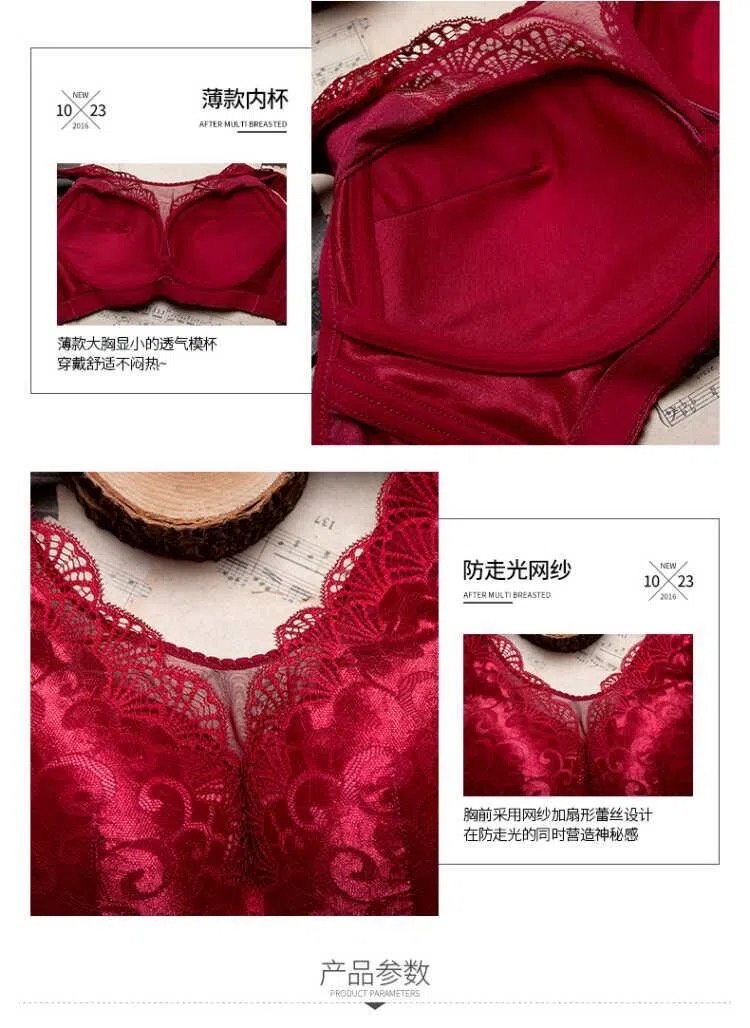 Ready stock Women Plus Size Push Up Bra Full Coverage Wireless Gather ...