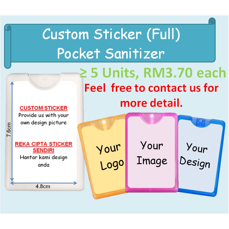 Custom Sticker(Full) Pocket Sanitizer Spray Type Hand Sanitizer Custom ...