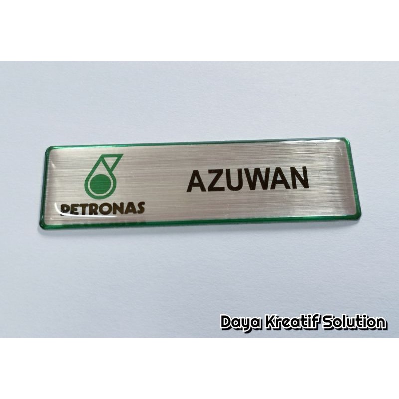 [CUSTOM MADE] NAME TAG EPOXY - METAL Plate (Saiz: 70x20mm / 75x25mm ...