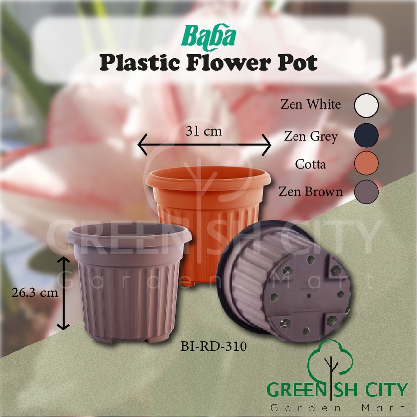 BABA BI-RD-310 Flower Plastic Pot Pasu Plastik Bunga Dan Sayur | Shopee ...