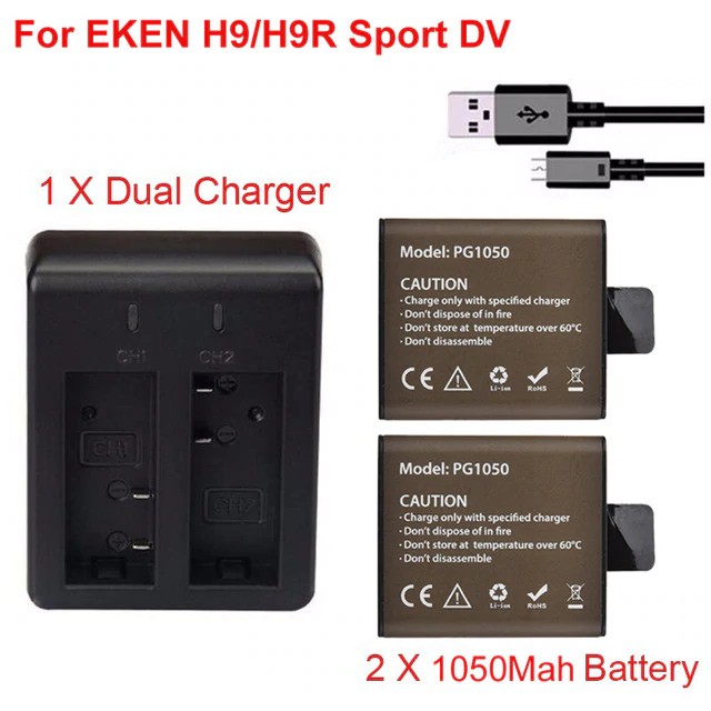 ORIGINAL EKEN BATTERY+DUAL CHARGER FOR EKEN | Shopee Malaysia