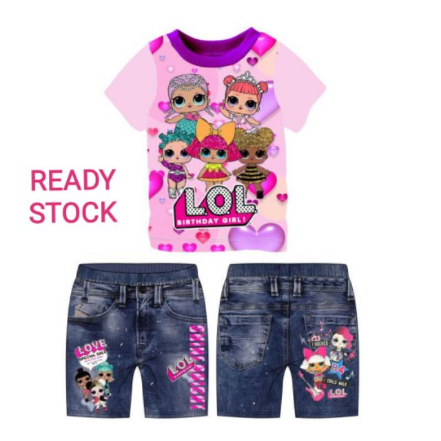 🆕 KIDSWEAR CARTOON LOL SURPRISE GIRL SHIRT + PANT SET | Shopee Malaysia