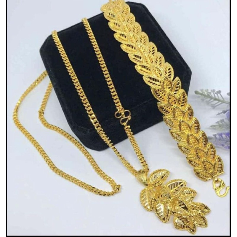 Rantai leher loket daun ketum + Gelang daun ketum cop 916 | Shopee Malaysia