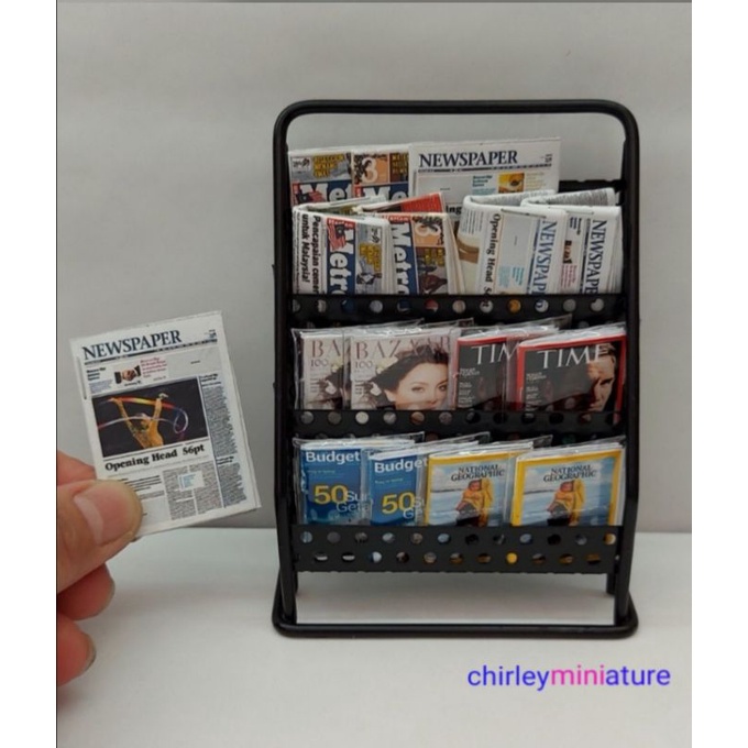 Handmade miniature Newspaper / Miniature Magazine / Dollhouse miniature ...