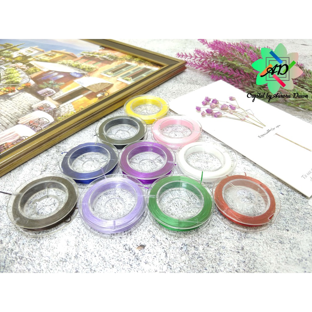 AD049 Kawat Manik Kristal Elastik Elastic Stretch Polyester Crystal ...