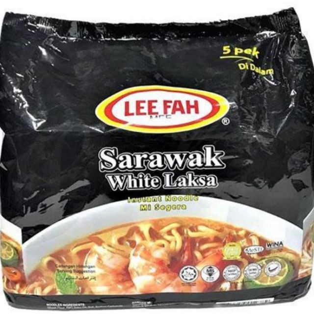 White Laksa Sarawak Lee Fah Mee Instant Noodle Mi Segera 5's | Shopee ...
