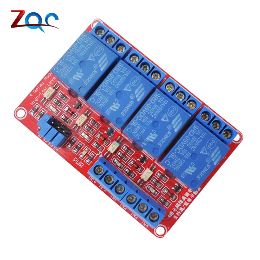 4 Channel 5V 12V 24V Relay Module Board Shield With Optocoupler Support ...