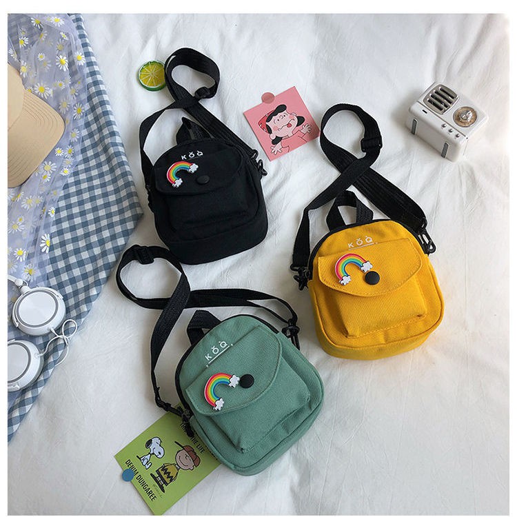 Cute small bag buy one get free 2020 new all-match girl canvas ...