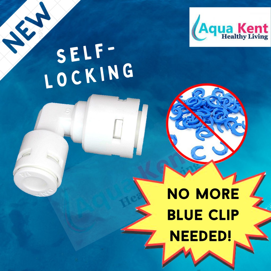 (No More Blue Clip/Lock Needed!) SELF-LOCKING RO Quick Fitting 1/4" - 1 ...