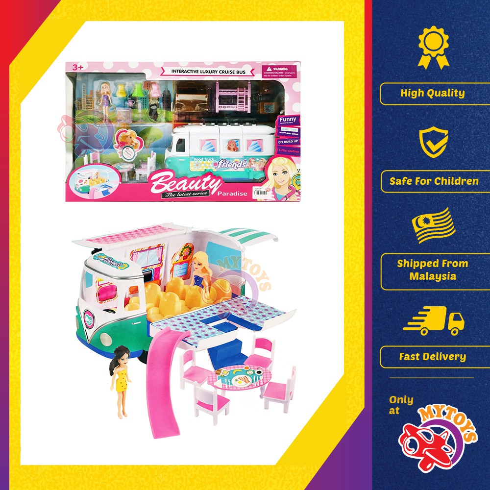 Friends Caravan Food Truck / Camper Van Pretend Play Set 23cm with Doll ...