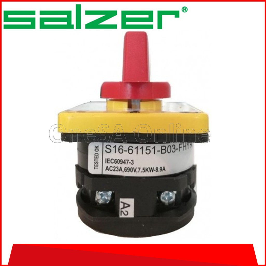 SALZER CHANGEOVER SELECTOR SWITCH,A-O-M 16A 1P/3P, (S1661153-A-B03 ...
