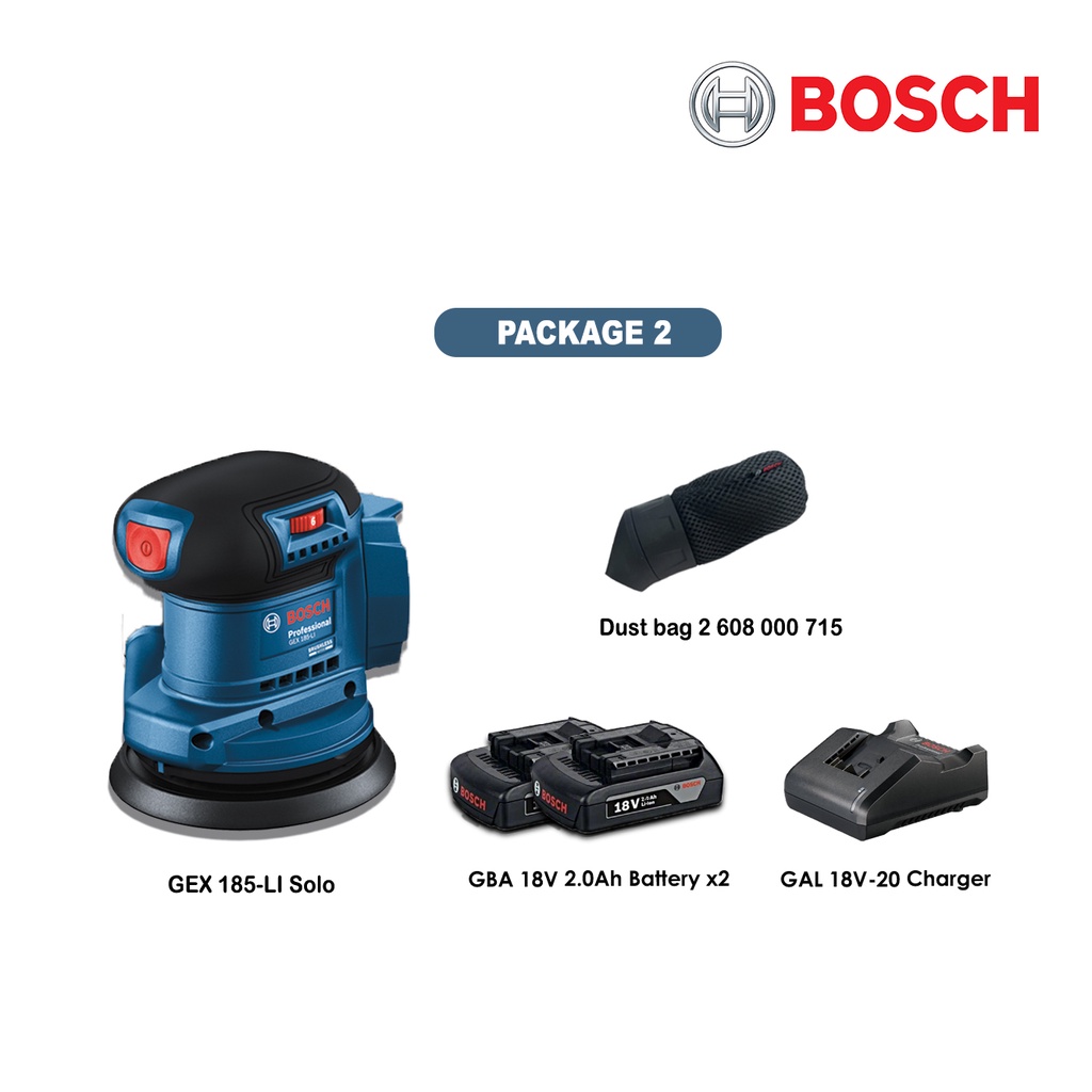 BOSCH GEX 185-LI Cordless Professional Random Orbit Sander GEX 185 GEX185 Brushless Motor With ...