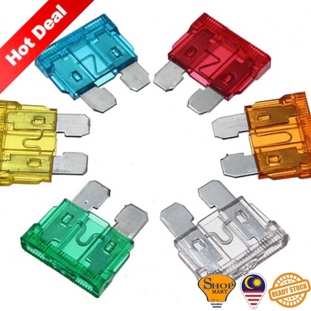 2PCS Car Fuse Assorted Medium Blade Fuse 5A 10A 15A 20A 25A 30A Fuis ...