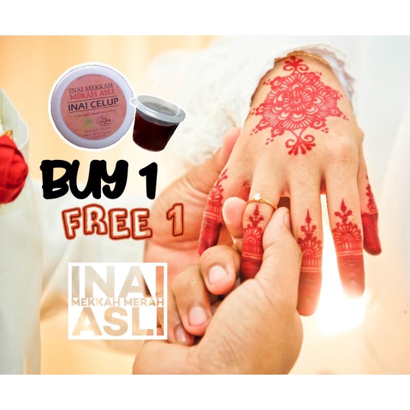 Buy1 Free1🔥 Inai Celup Inai Mekkah Merah Asli 💯 Inai Daun Ori | Shopee ...