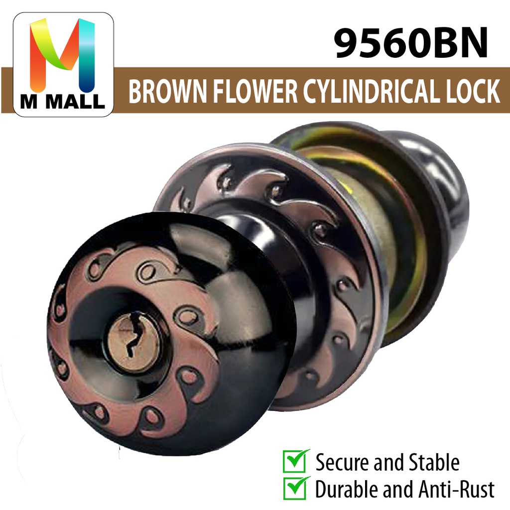 HIGH LEVEL SECURITY DOOR LOCK KNOB SET 9540BN 9560BN AC60# BROWN ...