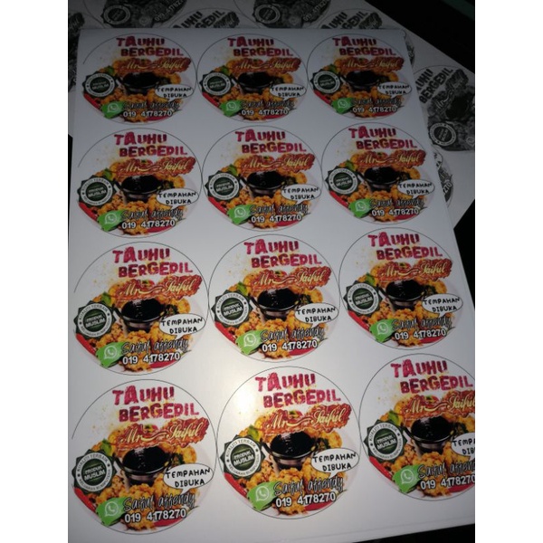 DISKAUN HEBAT 100PCS STICKER SIAP POTONG WATERPROOF TRANSPARENT GLOSSY ...