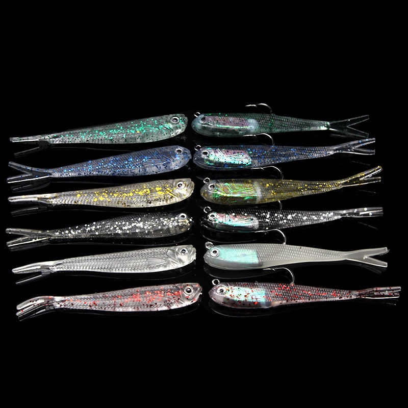 【FC201-017】Colorful Forked Tail Pack Leadbait Soft Lures for Crossbill ...