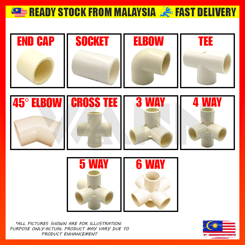 Pipe Connector PVC Furniture Grade Conduit Fitting Joint Elbow Cross ...