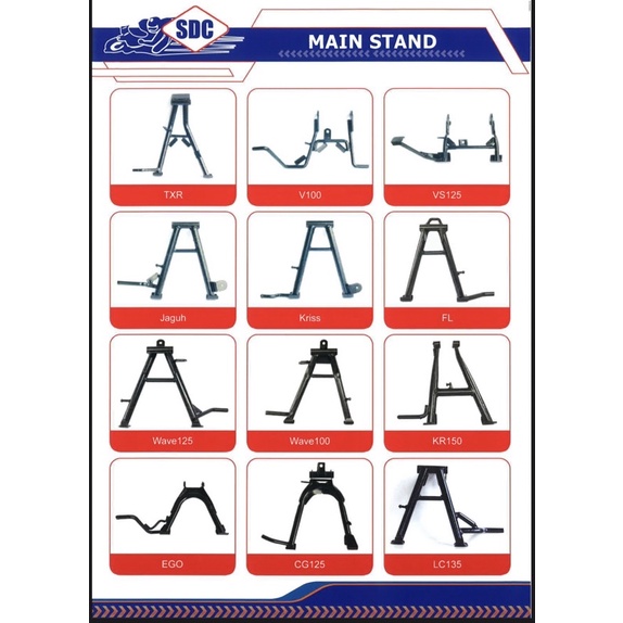 SDC MAIN DOUBLE STAND MODENAS KRISS , FL110 , MR2 , MR3 | Shopee Malaysia