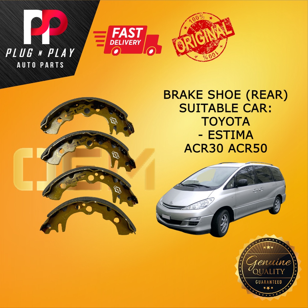 TOYOTA ESTIMA ACR30 ACR50 TCR11 MCU15 BRAKE SHOE REAR BELAKANG OEM ...