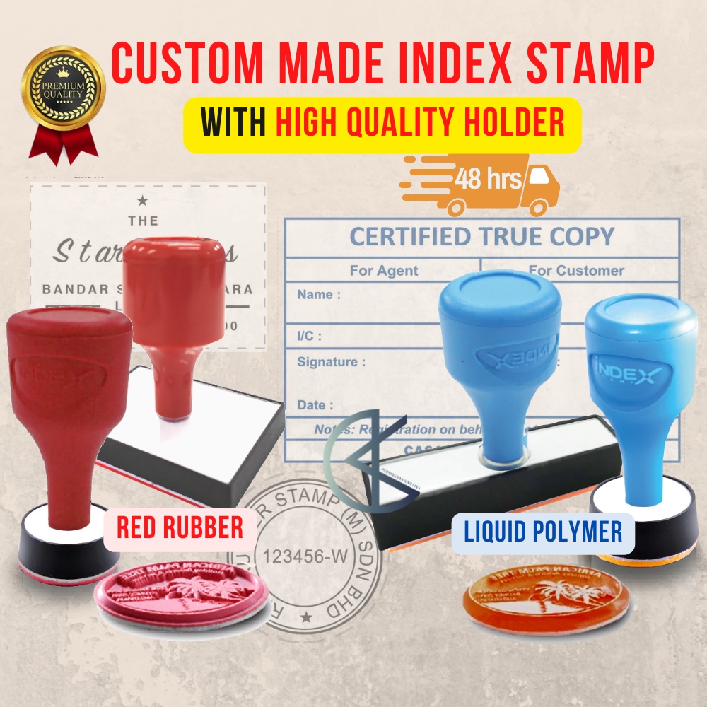 Custom Made Index Normal Rubber Stamp Chop Cop Getah ( Name Cop, Company Cop, Address Chop, Bank ...