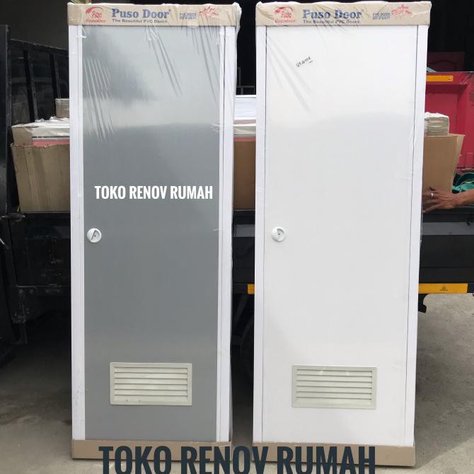 Pvc Kusen Thick Bathroom Door (Premium Quality) Pvc Door - White ...