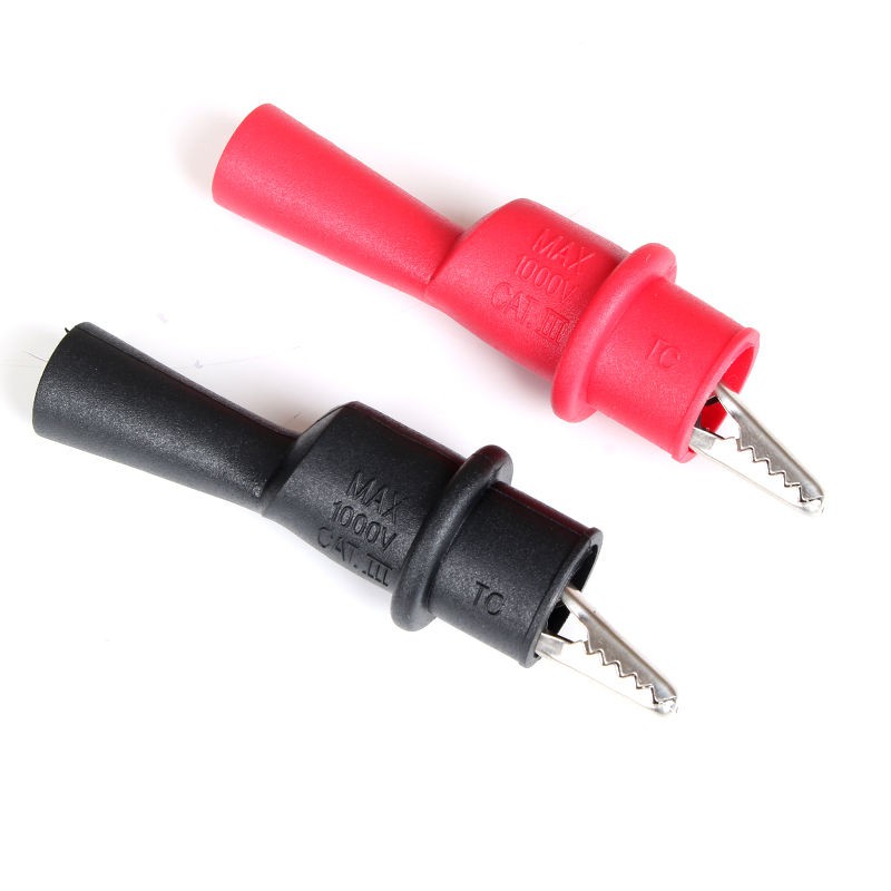 2pcs/set Insulated Test Lead Meter Alligator Clip MultiMeter Probe ...
