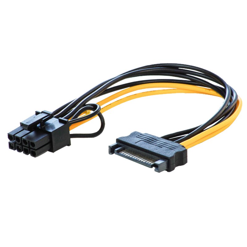15Pin Sata Male To 8Pin(6+2) Pci-E Power Supply Cable 15-Pin To 8 Pin ...