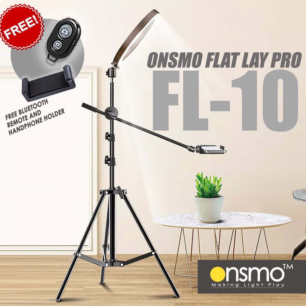 Onsmo Flat Lay Pro Kit FL-10 with Ring Light for Handphone Flatlay Top ...