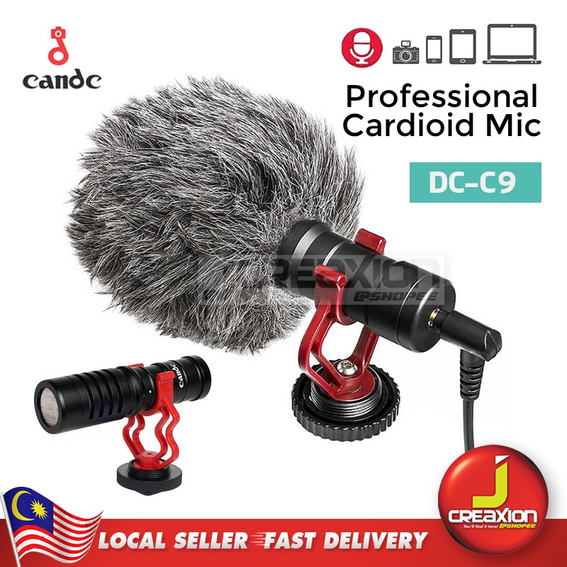 Candc DC-C9 Video Record Cardioid Microphone Compact Video Micro On-Camera Recording Mic ...