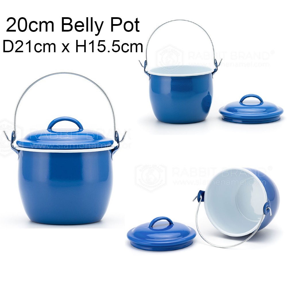 Rabbit Brand Enamel Thick Quality Handly Belly Soup Pot Mini Small Size ...