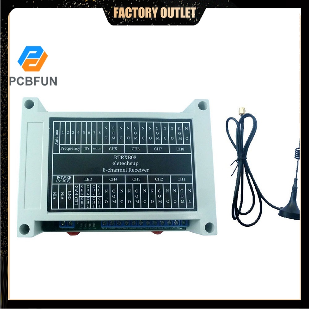 Relay Switch 433MHZ 8CH 433M Lora Remote Control Feedback Point to Point Wireless IO Relay ...