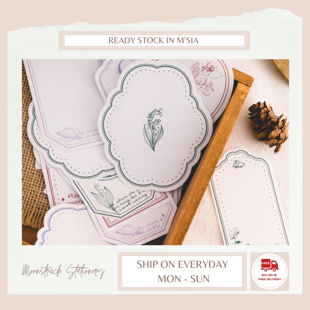 MOONSTRUCK 50Pcs White Craft Memo Paper Encore Fairy Dream Series Cute ...