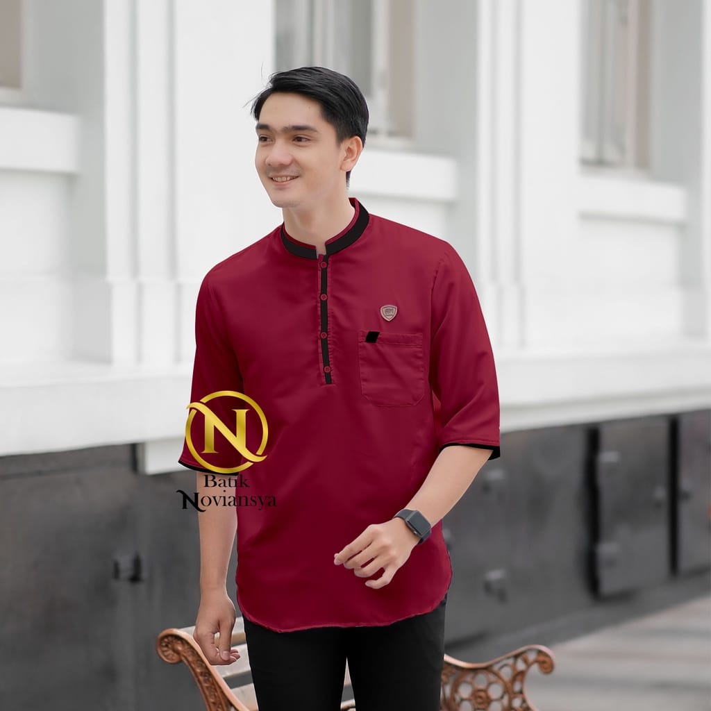 Koko Shirt For Men MAROON Kurta With The Latest 3/4 Sleeves Original ...