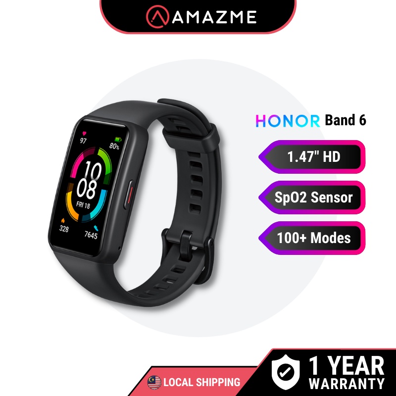 Honor Band 6 AMOLED Touch Screen Smartwatch Fitness Tracker | Shopee ...