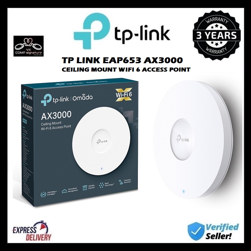 TP LINK EAP653 AX3000 CEILING MOUNT WIFI 6 ACCESS POINT | Shopee Malaysia
