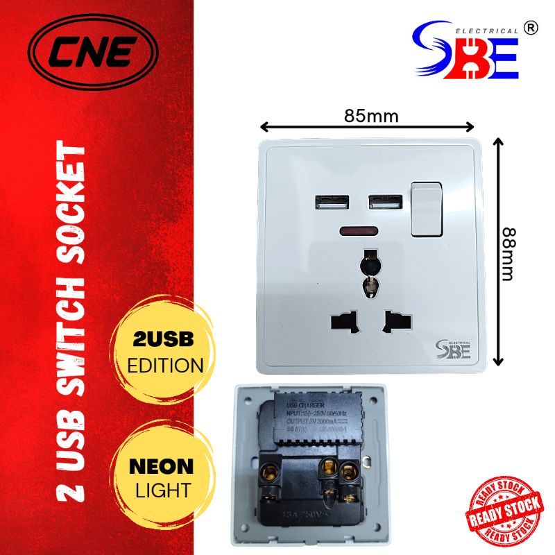 【🔥READY STOCK🔥】SBE 2USB 9972 Switch Socket Wall Socket | Shopee Malaysia