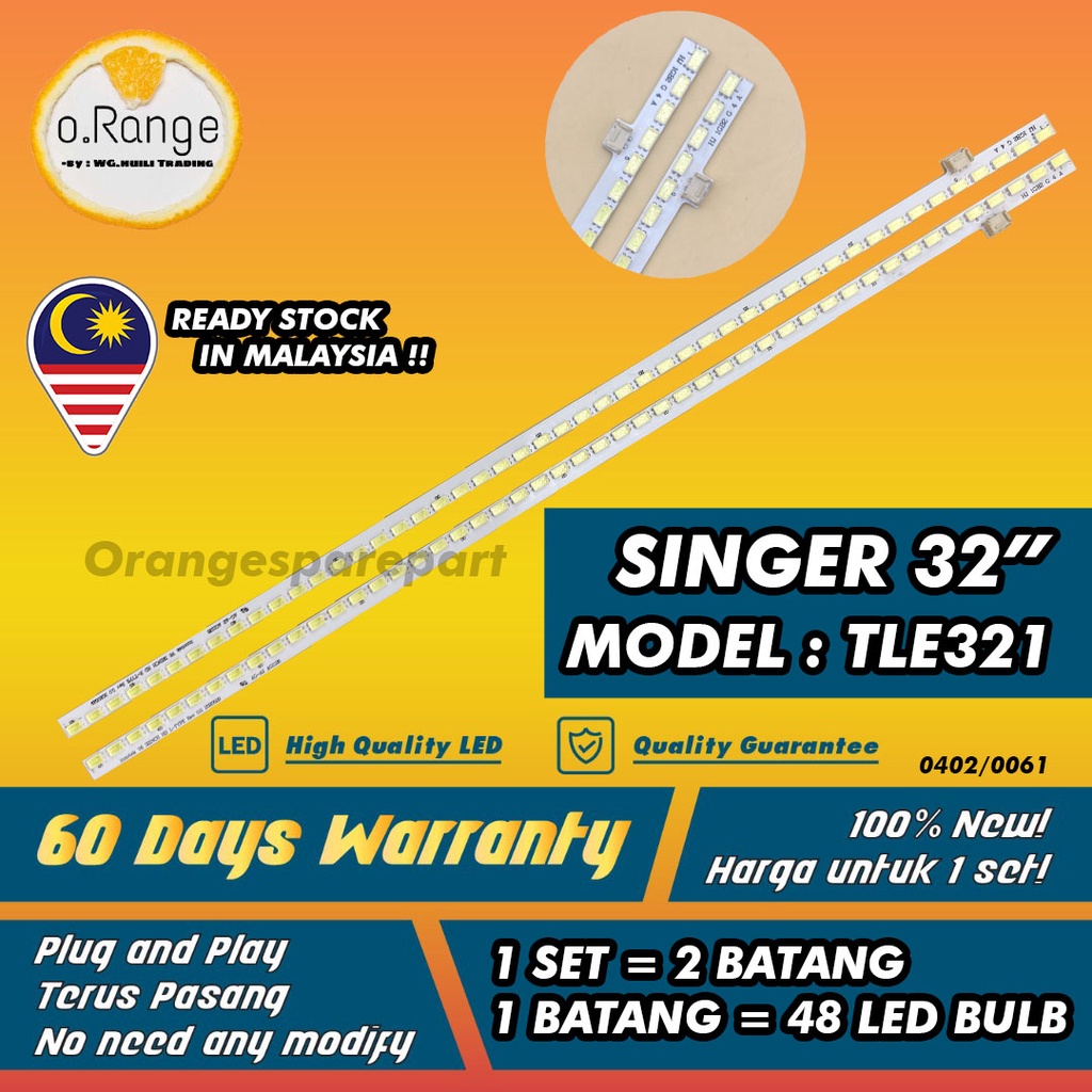 TLE321 SINGER 32" LED TV BACKLIGHT (LAMPU TV) SINGER 32 INCH LED TV ...