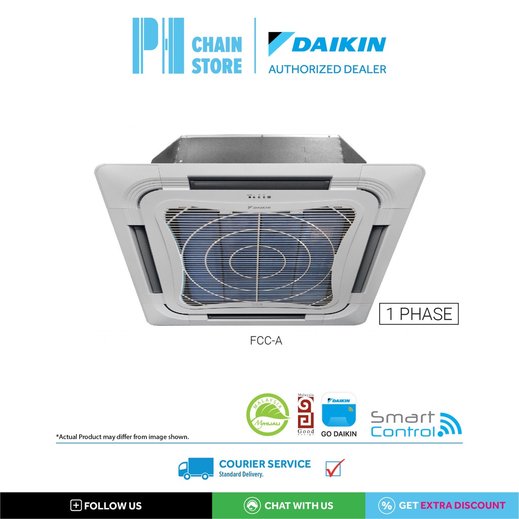 DAIKIN FCC85A FCC100A FCC125A FCC140A 3.0HP-5.0HP R32 NON INVERTER WIFI CEILING CASSETTE AIR ...
