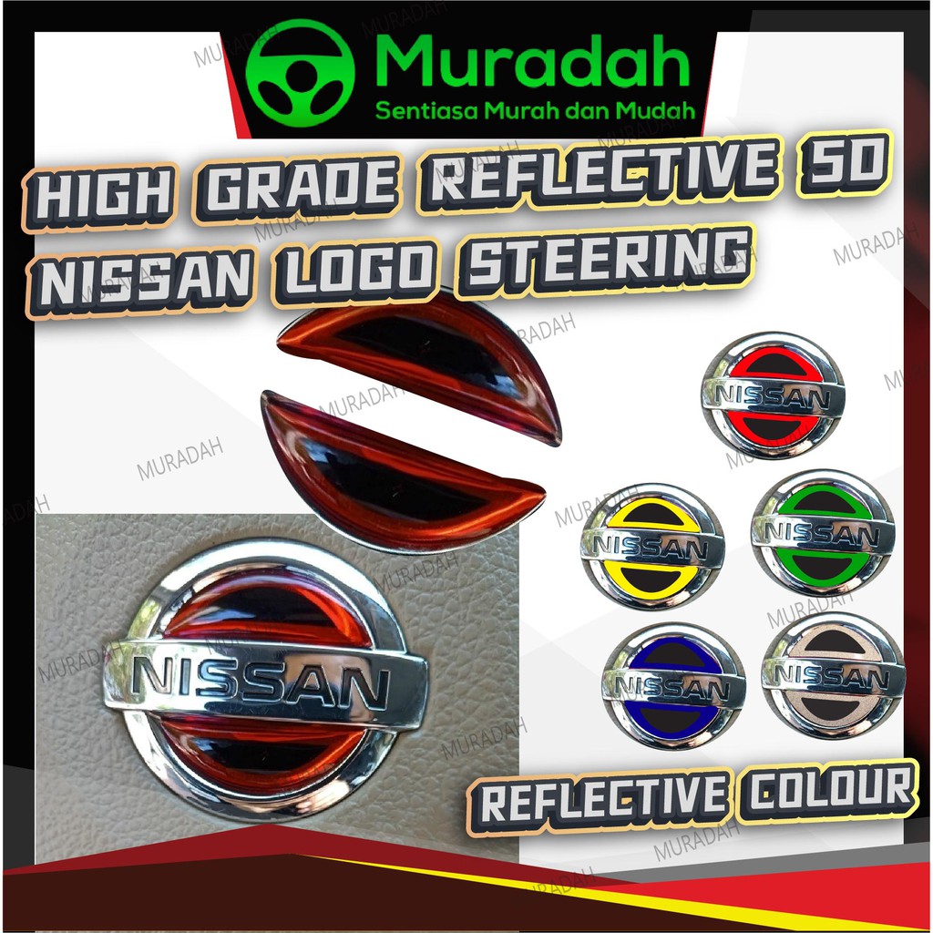 [Ready Stock]5D Timbul Nissan Steering Sticker Reflective deco for ...