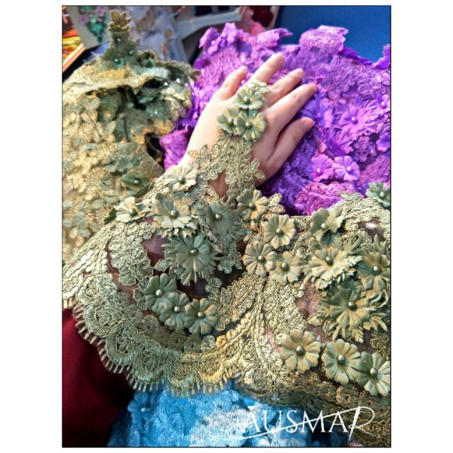 BORDER LACE TINGGI / BUNGA 3D BORDER LACE /BORDER LACE PENGANTIN (METER ...