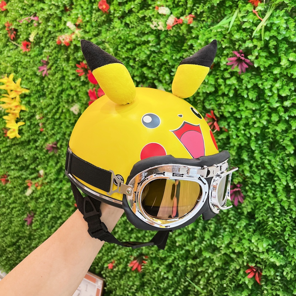 1/2 Half Head Helmet with Pikachu Ears, Doremon Kute - CR Standard ...